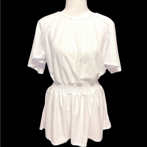 Lane Bryant | Tops | Lane Bryant White Dot Peplin Top | Poshmark